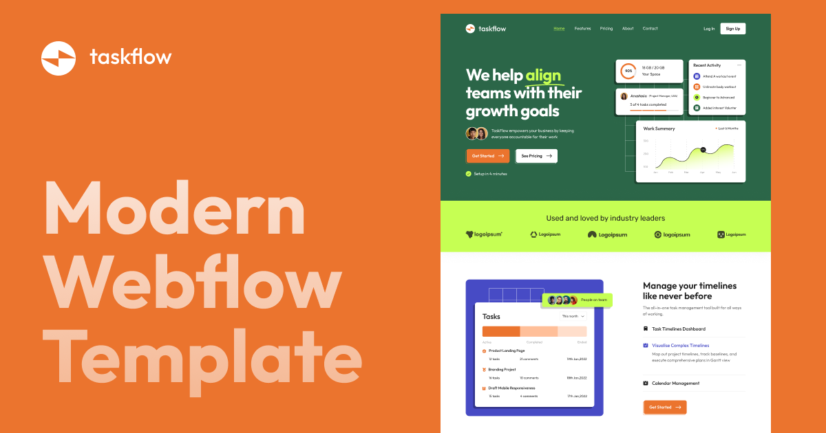 Homepage | TaskFlow - Webflow Ecommerce Website Template